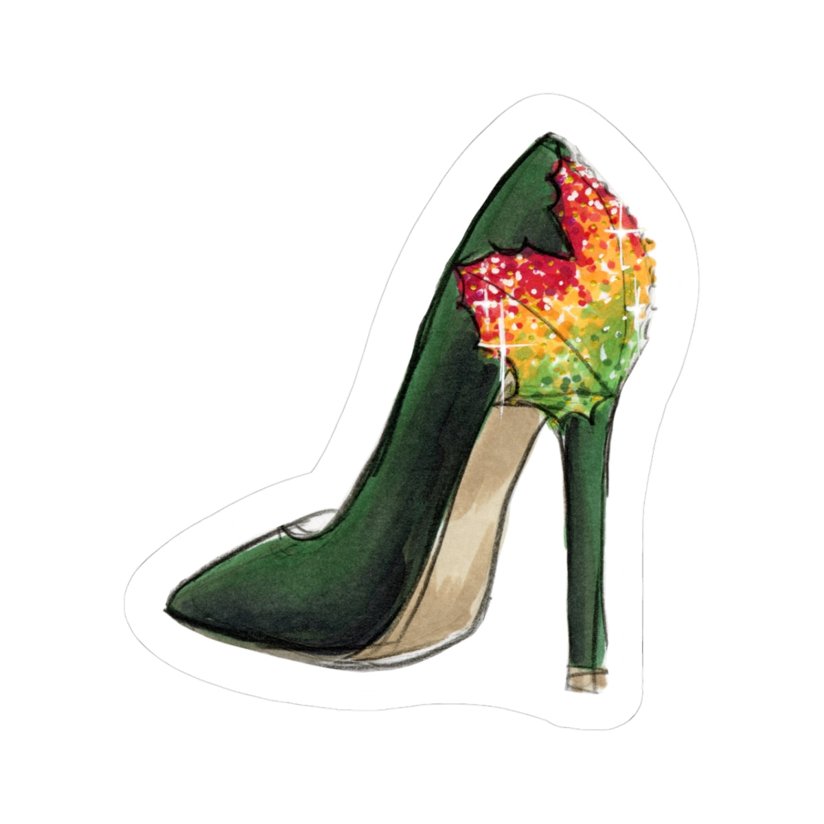 Step Into Fall | Fun Fall Stiletto Fashion Illustration (STICKER) – SJ ...