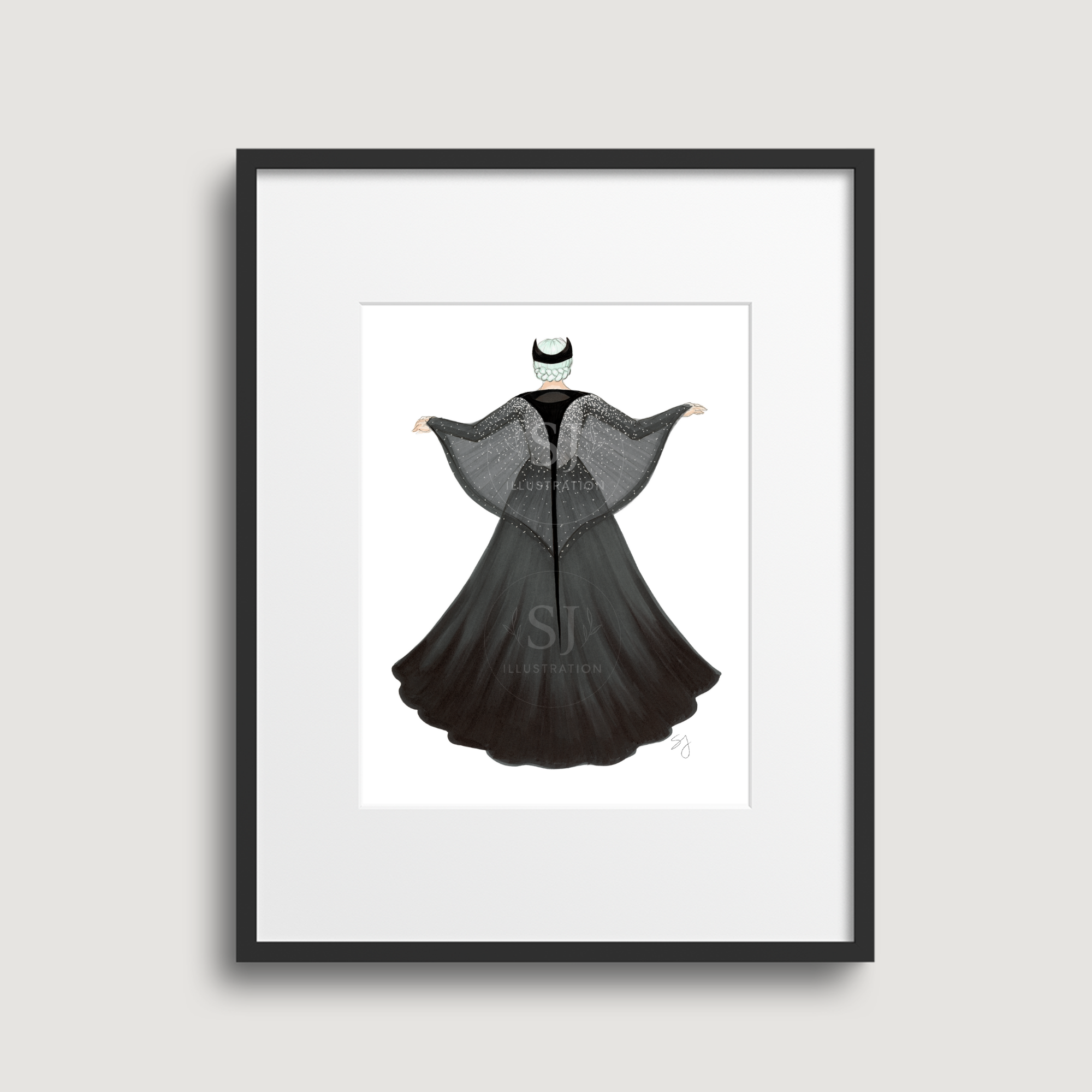 Manta Ray Cape | Whimsical Fashion Illustration (EMBELLISHED PRINT ...